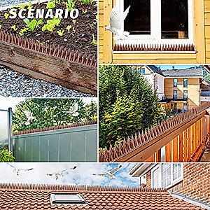 Grovind 21.6 FT Bird Spikes for Outdoor, Plastic Bird Spike for Small Birds Pigeon Raccoon Cats Bird Defender for Fences and Roof - 22 Pack