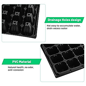 10 Pack Thick Durable 72 Cell Seed Starter Tray, 1.5inch Deep Seed Starter Kit, Gardening Germination Plastic Trays with Drain Holes Reusable Plant Grow Plug Propagation