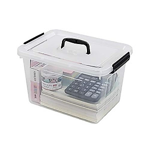 Nicesh 1-Pack Plastic Storage Box, Clear Latch Box with Handle and Lid, 10 L