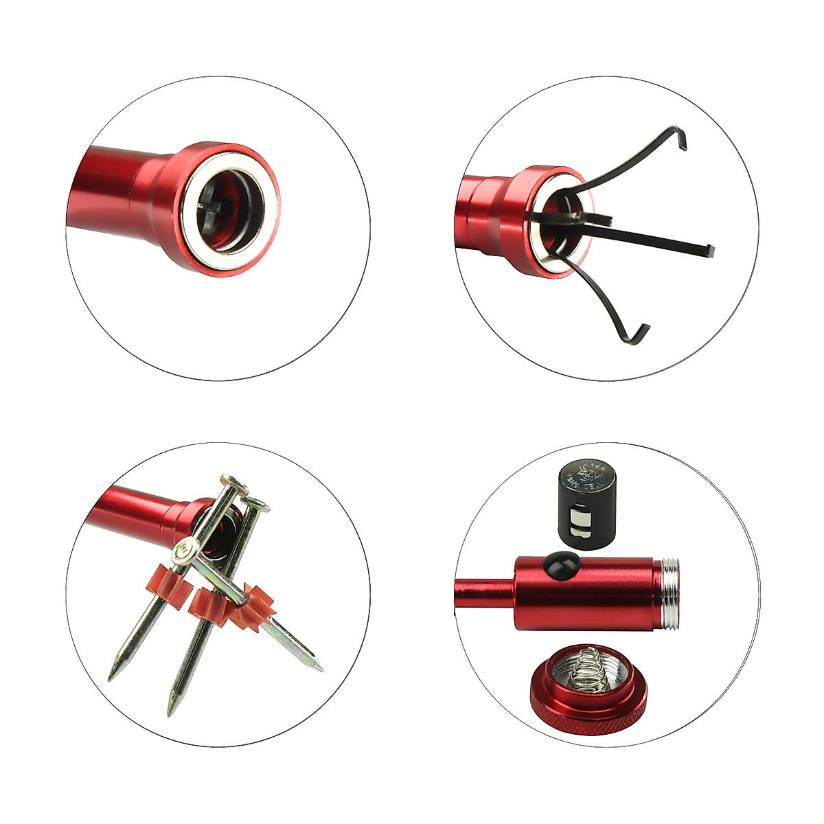 24.4 in Claw Grabber Tool,Bendable Hose Reacher Pickup with LED Light,4 Claw Picking Tool for Garbage Litter Pick Home Sink Drain and Metal small items.