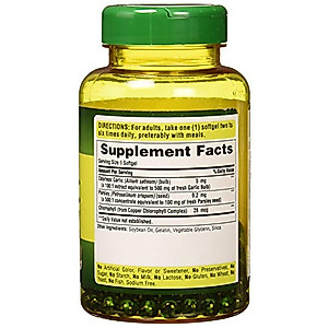 Puritans Pride Odorless Garlic & Parsley 500 Mg / 100 Mg, 250 Count