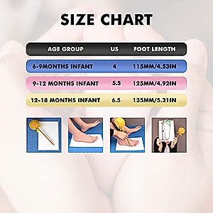 GRACE ORCHID Baby Boy Girls First-Walking Training Shoes Rubber Sole Toddlers Infant Non-Skid Slipper Floor Sneaker Breathable House Shoes Socks(A12-Grey,M)