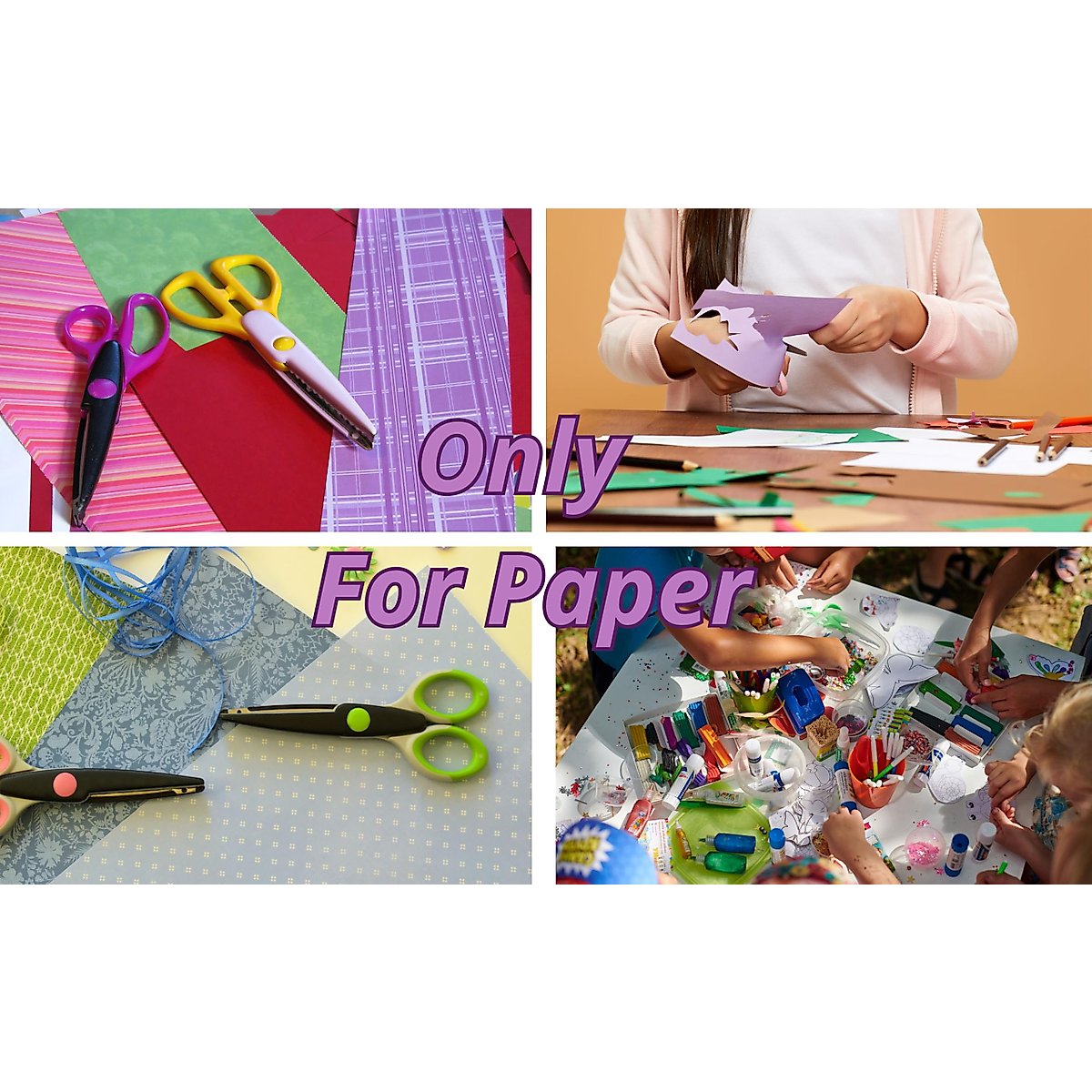 EXERZ Craft Scissors 8pcs, Edge Scissors with a Carrying Bag, 8 Patterns Zig Zag