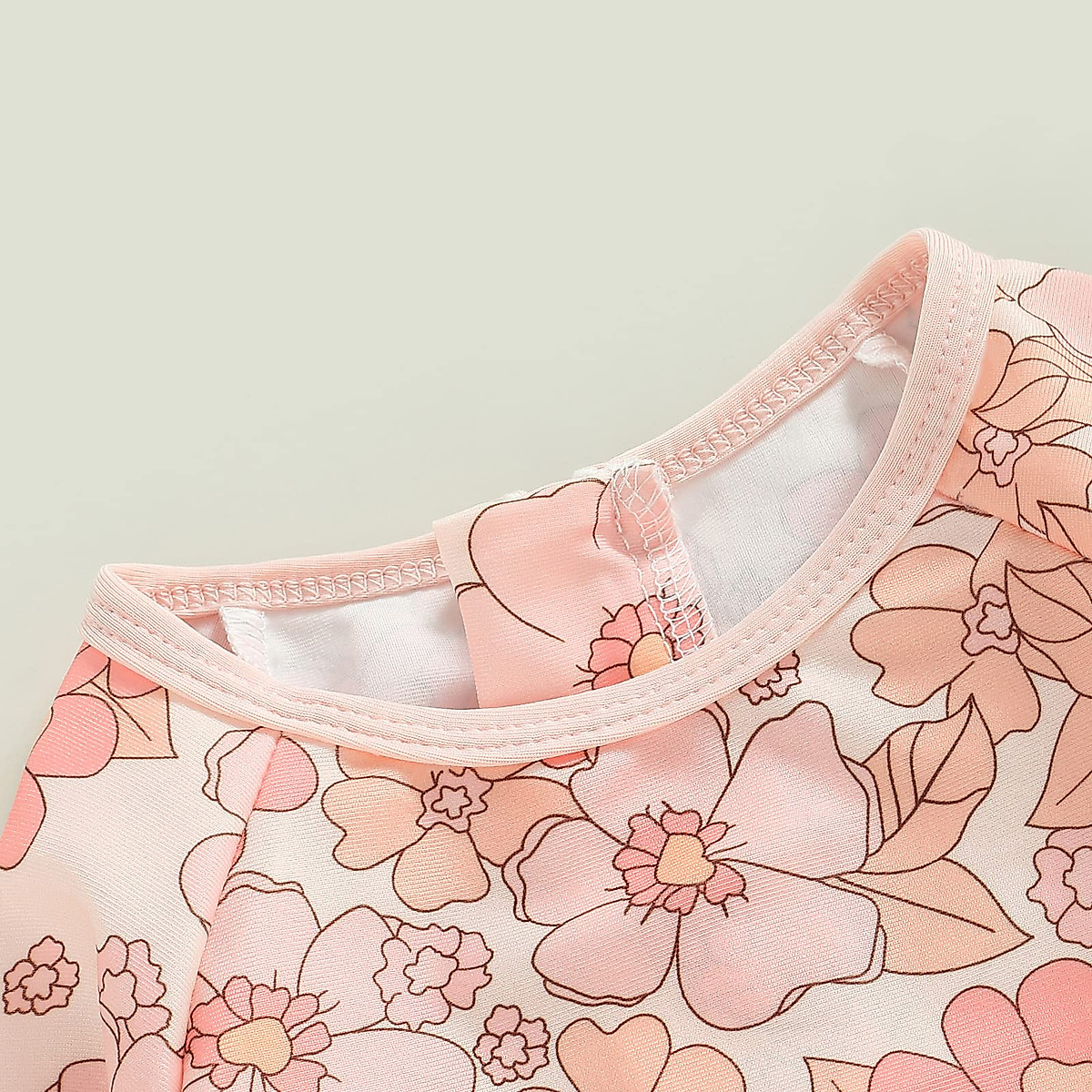 MERSARIPHY Toddler Baby Girl One-Piece Swimsuit Long Sleeve Swimsuit Girls Bathing Suit Rash Guard (6-12 Months, Pink C)