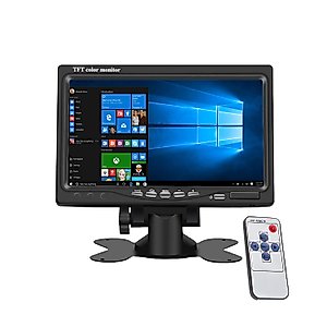 Yasoca 7 inch Portable Small HDMI Monitor HD 1080P VGA Monitor,Small LCD HDMI Monitor Mini Screen 1024x600,HDMI/VGA/AV Input Mini Monitor,with Speakers