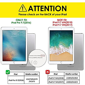 JETech Case for iPad Pro 9.7-Inch 2016 (Old Model), Slim Stand Hard Back Shell Cover with Auto Wake/Sleep (Black)