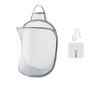 Mesh Collapsible Small Wall Laundry Baskets，Hanging Laundry Hamper，for Hotel, University Dormitory Use by HHSSALIN (1, CLASSIC)
