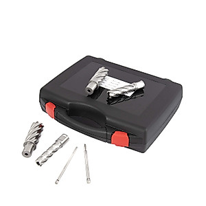 Muzerdo 13pcs Weldon Shank 2" Cutting Depth and Diameter Annular Cutter Set for Magnetic Drill Press HSS Standard Kit Two Flat