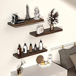 HOBBYMATE Floating Shelves | Rustic Shelf for Photo Picture Plant Display Invisible Installation Bracket, Versatile Iron Rail (Pack of 2)