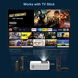 Mini Projector with 5G WiFi and Bluetooth - 8500Lumen 1080P HD Supported Outdoor Projector and Screen Packages, Portable Movie Video Projectors Compatible with TV Stick, PS5, iOS & Android Phone, HDMI