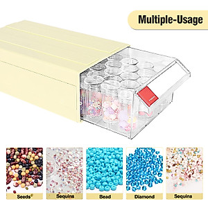 HOHOTIME Diamond Painting Storage Containers, 160 Slots Stackable Craft Diamond Painting Accessories Kits, 4 Pack Diamond Art Storage Box for Diamond Art Craft Jewelry Beads Organizer DIY Art Craft