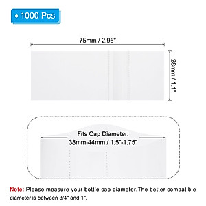 PATIKIL 75x28mm PVC Perforated Shrink Bands, 1000Pcs 0.05 mm/2 Mil Thickened Heat Shrink Seal Wrap Fit for 1.5"-1.75" Cap Diameter Essential Oil Bottles Jars Cans Tin, Clear