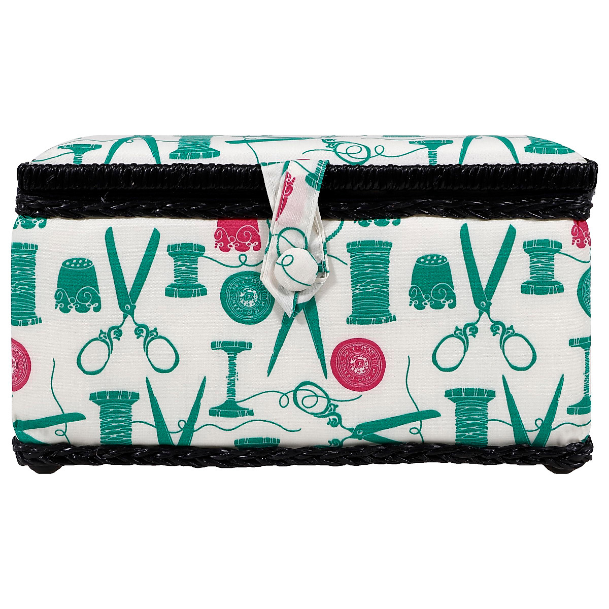 SINGER 07271 Basket with Sewing Notions Kit & Removable Tray-Vintage Spools, Tan