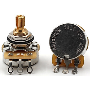 CTS 500k pot, 500k potentiometer guitar potentiometer for volume and tone, short Split Shaft Audio Taper Pots - Set of Four (4X) - 10% Tolerance - TAOT The Art Of Tone