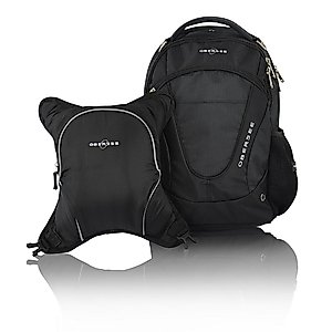 Obersee Oslo Diaper Bag Backpack with Detachable Cooler, Black/Black