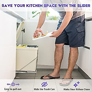 Zikopomi Kitchen Shelf for Pull Out Trash Can Under Cabinet, Pull Out Slider for Kitchen Trash Can Under The Sink - Trash Can Not Included