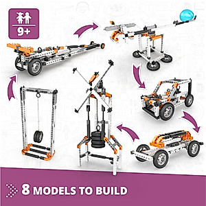 Engino- STEM Toys, Construction Toys for Kids 9+, Newton's Laws Inertia, Kinetic & Potential Energy, Educational Toys, STEM Kits, Gifts for Boys & Girls (8 Model Options)