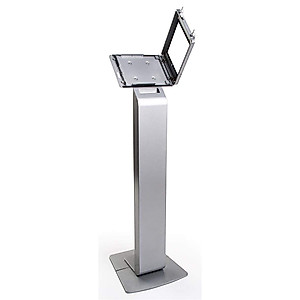 Displays2go Locking Tablet Floor Stands, Compatible w/ 9.7" iPad, ADA Accessible – Silver (ADAIP97SV)