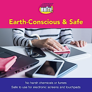 Quick N Brite Screen Cleaner with Microfiber Cleaning Cloth, 2 pc Cleaning Spray for TV, Computers, Laptops, Smartphones and More, 8 oz