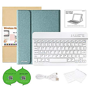 iPad Air 11-inch M2 2024/ iPad Air 5th Gen 10.9 Case with Keyboard,iPad Air 4th Gen 2020,iPad Pro 11 2018 with Detachable Wireless Bluetooth Keyboard case with Pencil Holder(Sky Blue)
