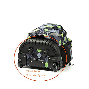 Tilami Rolling Backpack Armor Luggage School Travel Book Laptop 18 Inch Multifunction Wheeled Backpack for Kids and Students