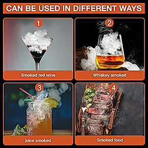 BHETHA-Cocktail Smoker Kit with Torch, 4 tasty Wood Chips Flavors (Apple, Walnut, Cherry, Oak) for Bourbon & Whiskey- Bar accessories for old fashion cocktails. Gifts for Men, Husband, Dad (No Butane)