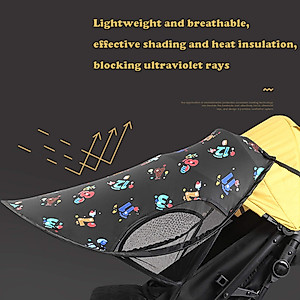 Baby Stroller Sun Shade, Universal Sun Protection Shield for Infant Car Seats Pram Buggy Pushchair Sun Rain Shade Cover Parasol Toddler Stroller Sunshade Awning Anti-UV Umbrella Canopy
