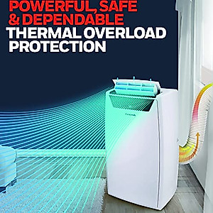 Honeywell 11,000 BTU / 50 Pint Portable Air Conditioner and Dehumidifier, Cools Rooms Up to 500 Sq. Ft, with Fan, Drain Pan, and Insulation Tape, (White)