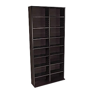 Atlantic Oskar Adjustable CD/DVD/Blu-ray Media Cabinets - Holds up to 756 Discs, 12 Adjustable Shelves Provide Flexible Storage