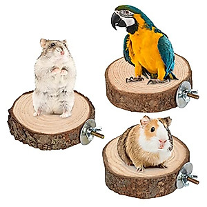 9 PCS Bird Perches Stand Toy, Natural Wood Parrot Perch Stand Bird Cage Branches Platform Accessories for Parakeets Cockatiels Conures Macaws Finches Love Birds