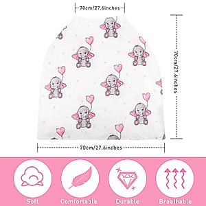 Timtin Baby Car Seat Cover Baby Car Seat Canopy Stretchy Elephant Nursing Cover Carseat Canopy for Babies Breastfeeding and Car Seat Multi Use Shopping Cart Cover High Chair Cover