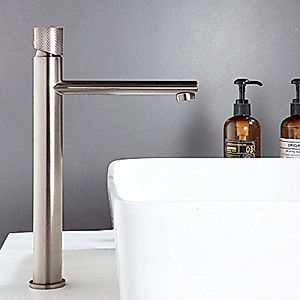 JBQ Bathroom Faucets Bathroom Sink Faucet Bathroom Basin Faucet Brass Sink Faucet Hot and Cold Single Handle countertop Mounted Toilet Unique Design Faucet (Color : Nickel T)