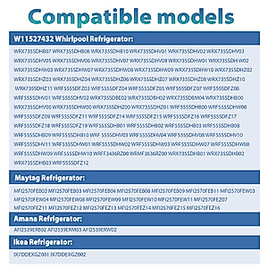 W11527432 W11387579 W11333374 Whirlpool Amana Compatible with Refrigerator Light Assy Module Brand W11042554 W11101384 Replacement