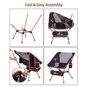Sportneer Backpacking Chair, Lightweight Portable Camping Chair for Adults Foldable Outdoor Collapsible Camp Chair for Camping Hiking Lawn Picnic Beach Outside Travel