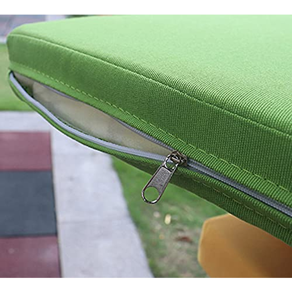 Hruile 2 3 Seater Garden Long Bench Cushion Pad Mat with Fixing Ties, 5cm Thick Bench Seat Cushion Pad, Waterproof Seat Pad for Outdoor Patio Furniture Swing Chair