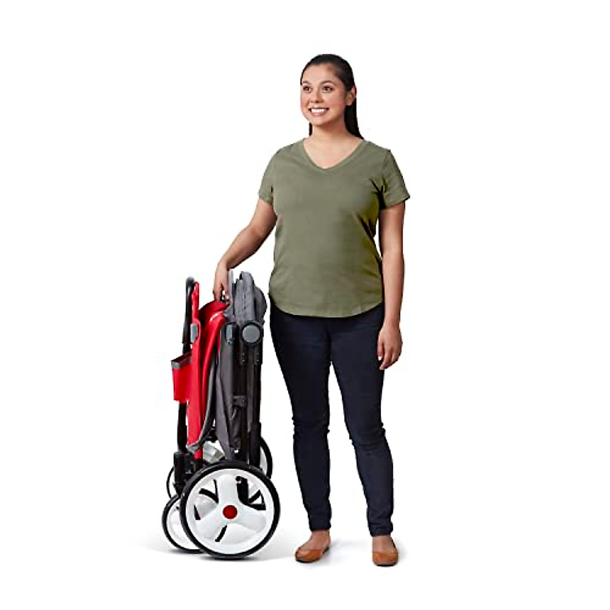 Radio Flyer Discovery Stroll 'N Wagon with Canopies, Folding Wagon with Single Recline Seat, for 1+ Years