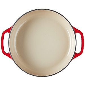 Lodge 3.6 Quart Enameled Cast Iron Oval Casserole With Lid– Dual Handles – Oven Safe up to 500° F or on Stovetop - Use to Marinate, Cook, Bake, Refrigerate and Serve – Island Spice Red