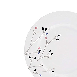Amazon Basics 18-Piece Kitchen Dinnerware Set, Plates, Dishes, Bowls, Service for 6, Branches
