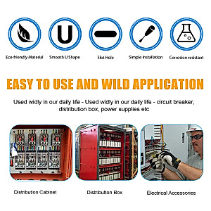 VAMRONE 6 Piece Aluminum DIN Rails, 4 Inches Long, 35mm Wide, 7.5mm High, Top Hat Slotted DIN Rail with RoHS, Extra Premium Screws Included for Hardware Components Mounting