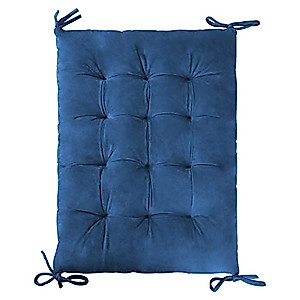 ELFJOY Solid Color Cozy Sanding Fabric Rocking Chair Cushions -Rocker Chair Pad Set Navy