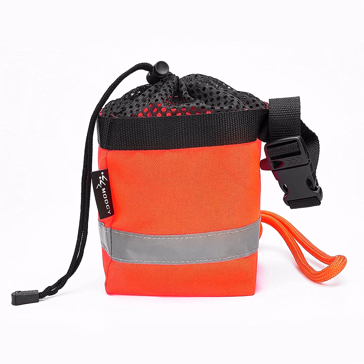 MOPHOEXII Water Rescue Throw Rope Bag with 50/100 feet of 5/16" Floating Life Line and Integrated Whistle Clip for Kayaking, Boating and Rafting, High Visibility Safety Boating Equipment(Orange, 100)