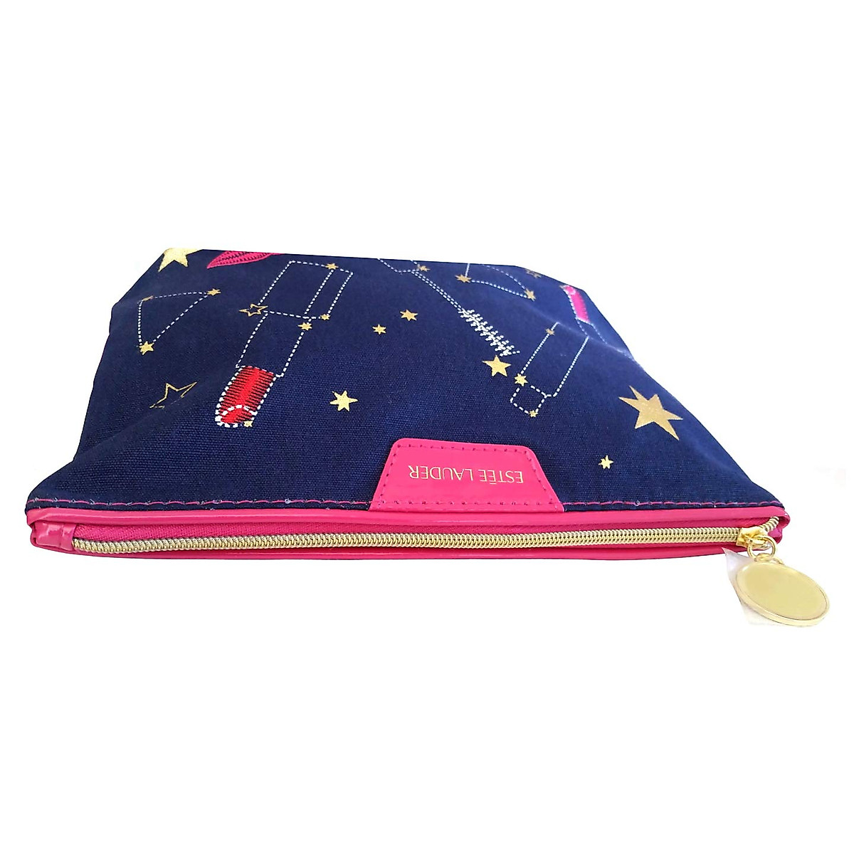 Estee Lauder Cosmetics Makeup Travel Bag •• (Zodiac/Horoscope Collection ≈ Navy Blue & Hot Pink) ••