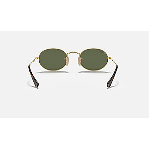 Ray-Ban RB3547N OVAL 001 51M Gold/Green Sunglasses For Men For Women + BUNDLE with Designer iWear Eyewear Kit