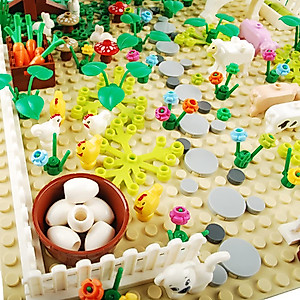 BAENRCY Cow Animal Building Blocks Animal Building Bricks Kit DIY Building Set Compatible All Major Brands (Chicken)