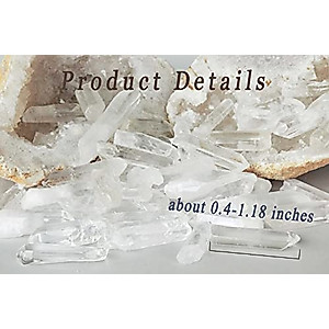 DUQGUHO Clear Quartz Crystals Points Bulk Healing Crystal Stones Irregular Shape Raw Quartz Points Crystal Wand for Jewelry Making Polishing Cabbing Reiki Energy Balance 0.4-1.18" 0.22 lb