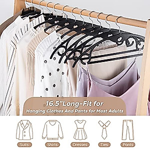 Plastic Hangers - Black Clothes Hangers No Shoulder Bumps & 360°Swivel Hook Thin Hangers Space Saving for Closet, Heavy Duty Adult Coat Hangers Non Slip Fit for Suits Pants Overcoats - 30 Pack