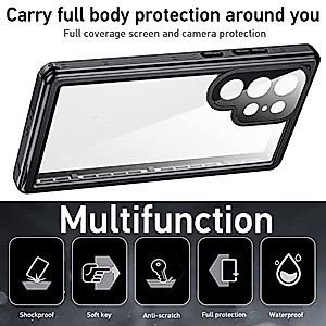 Joytra for Samsung Galaxy S23 Ultra Case Waterproof, Built in Screen Protector, Heavy Duty Military Grade Drop Protection, Full Body Clear Cover with Shockproof Case for Galaxy S23 Ultra 5G 6.8’’