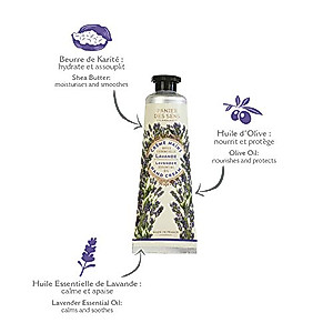 Panier des Sens Lavender Hand cream for dry cracked hands with Olive oil & Shea Butter, Hand lotion - Made in France 97% natural - 1Floz/30ml