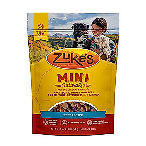 Zuke's Mini Naturals Dog Training Treats, Salmon Recipe, Soft Mini Dog Treats with Vitamins & Minerals, Made for All Breed (16 Ounce (Pack of 2))