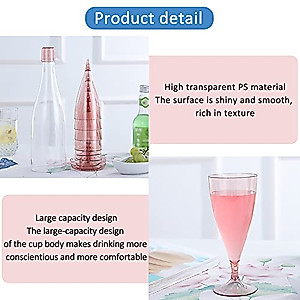 Niceshop foldable plastic champagne wine glasses set of 5, reusable, foldable wine glasses with storage bottles, easy to carry, suitable for outdoor, camping, and travel, each 6.5 ounce pink.